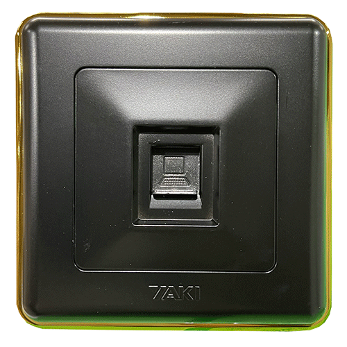 PRISE INTERNET RJ-145 NOIR DORE ENCASTRE "YAKI" | Bricodis